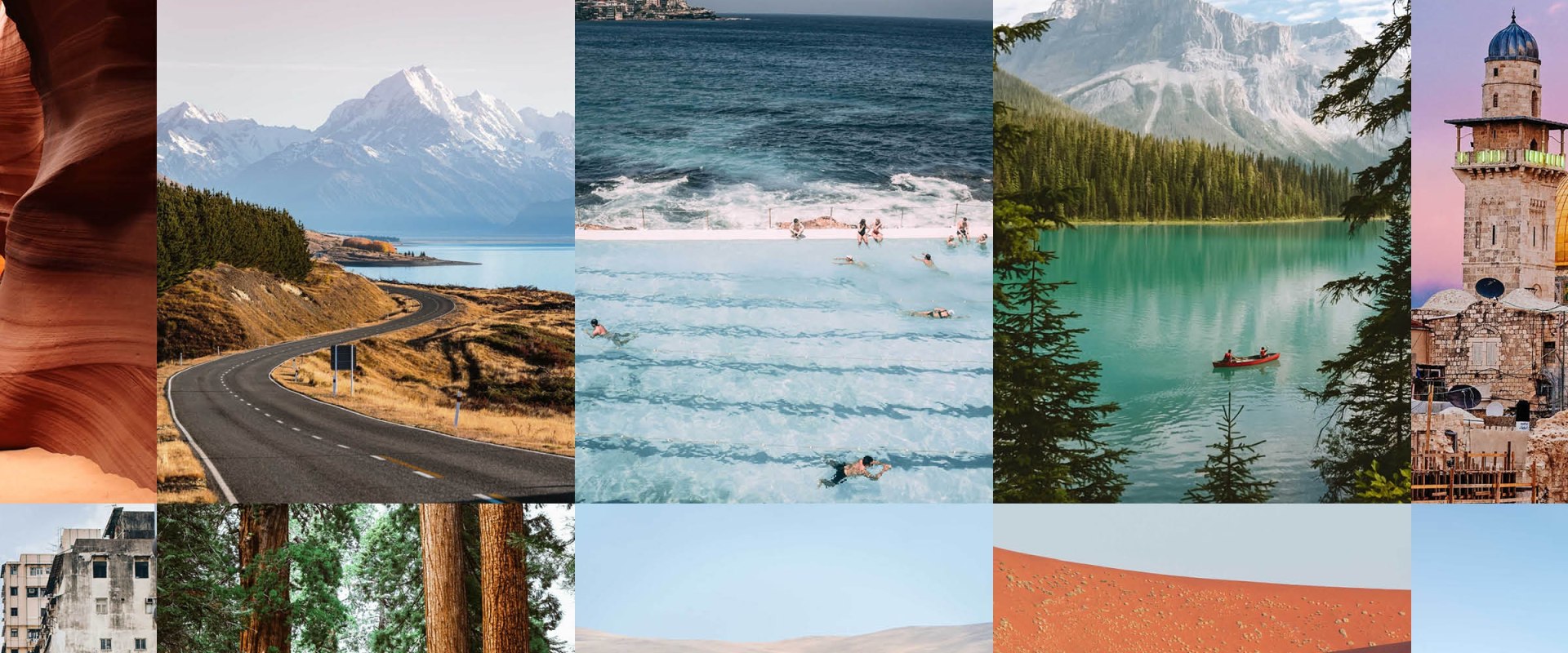 What are 5 different landscapes?